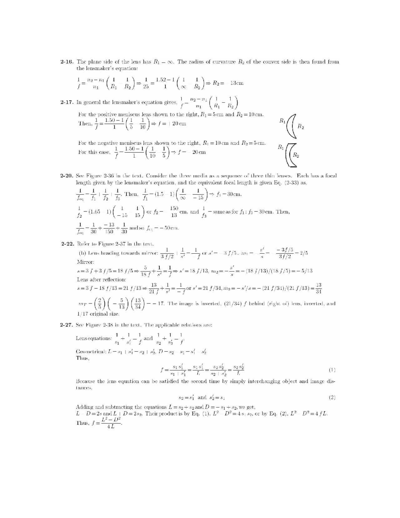 Optics Solved Practice Questions Phy 108 Assignments Optics Docsity