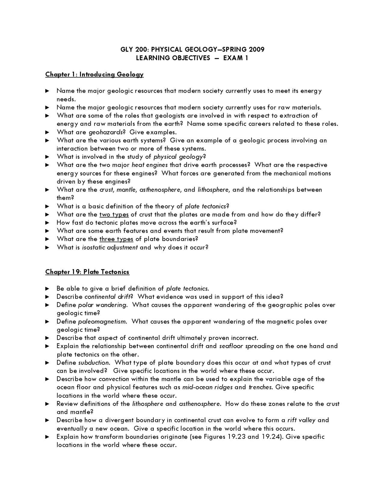 Introducing Geology Plate Tectonics Atoms Learning Objectives Gly