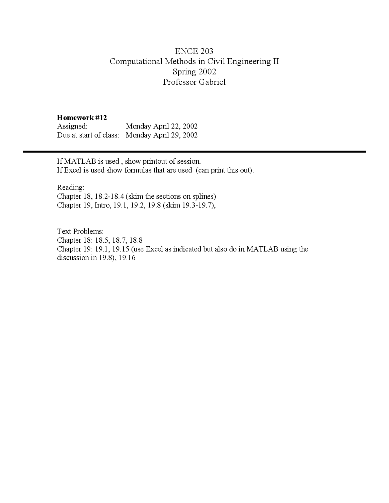 Reading Assignment 12 Computational Methods In Civil Engineering Ii