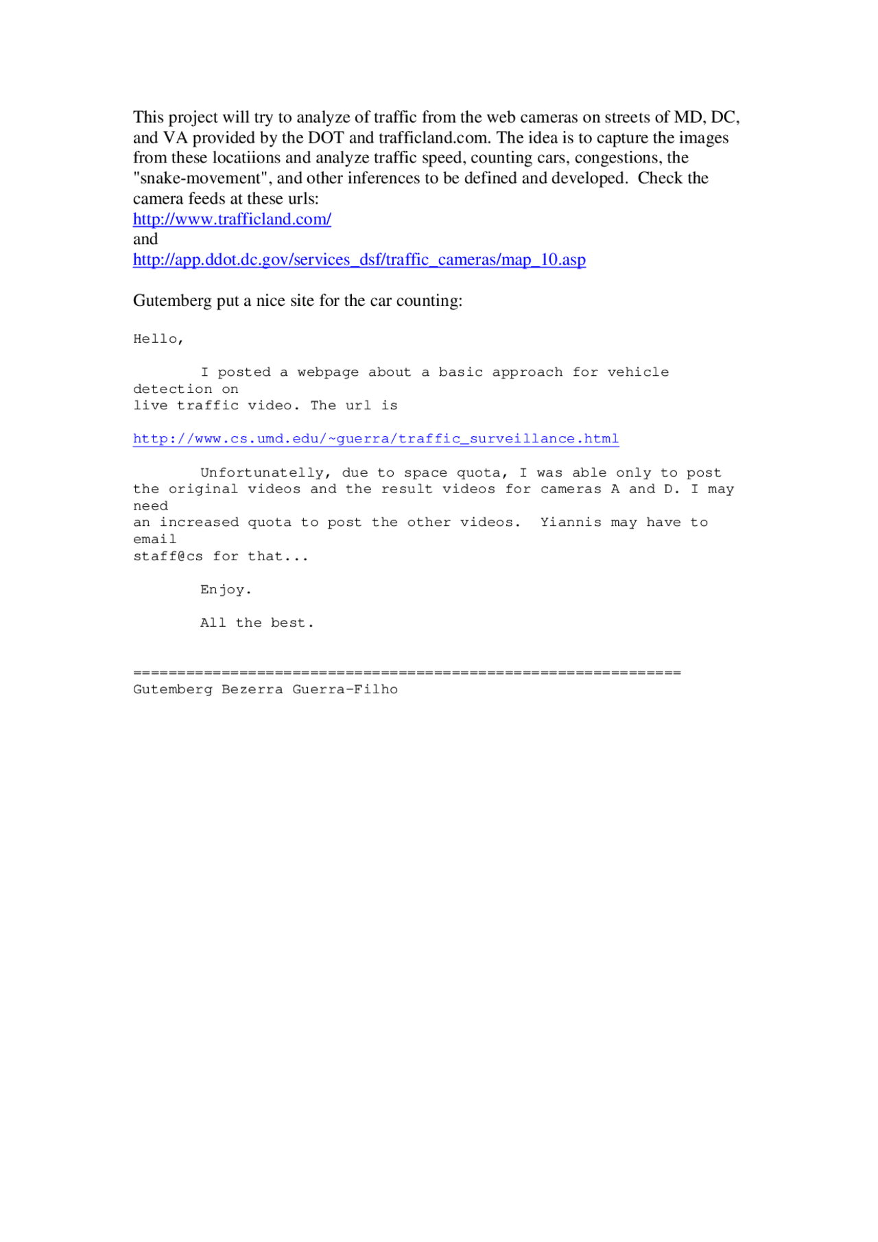 Web Cameras Analyzing Traffic Speed & Car Count in MD, DC, VA | Study Guides, Projects, Research ...