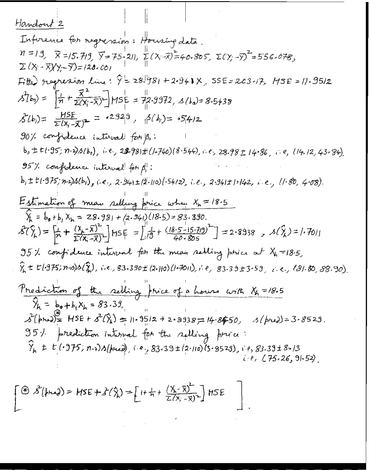 Inference For Regression Handout Sta 108 Docsity