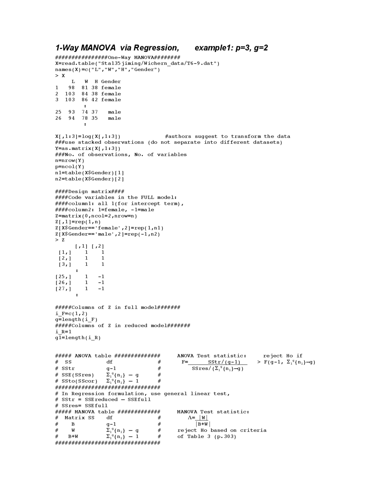 Multivariable Data Analysis Lecture Notes Sta 135 Docsity