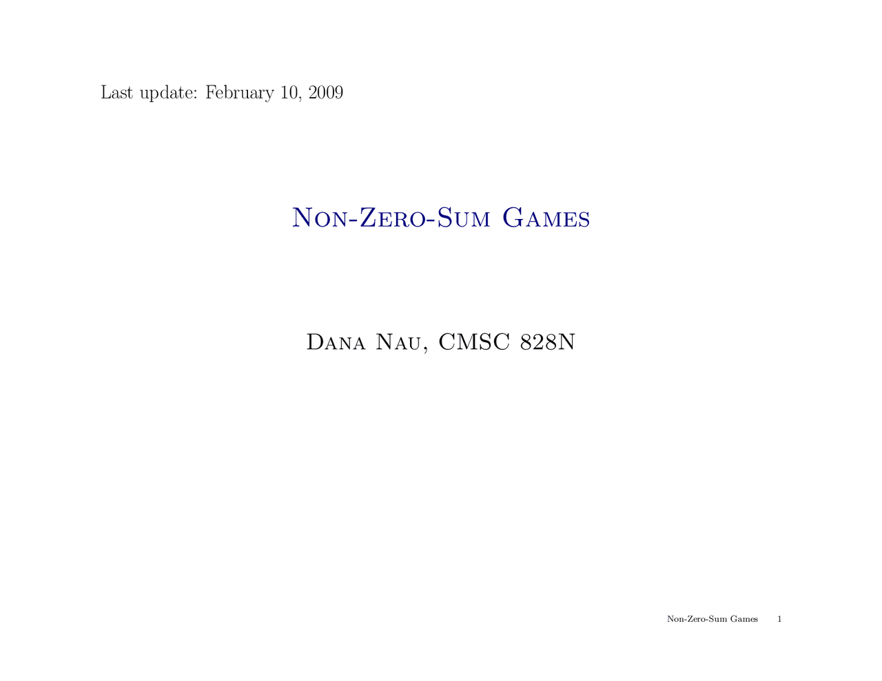 The Prisoners Dilemma Strategies Non Zero Sum Games 2009 Cmsc 828 Docsity 5535