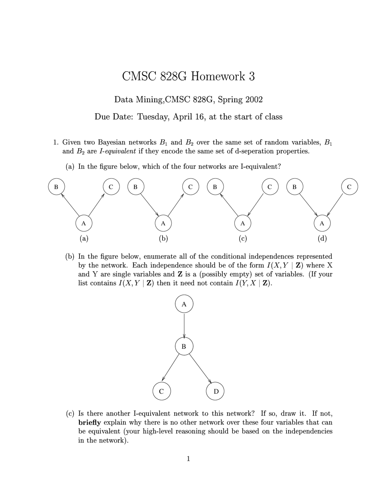 Principles Data Mining Homework 3 Cmsc 828g Docsity