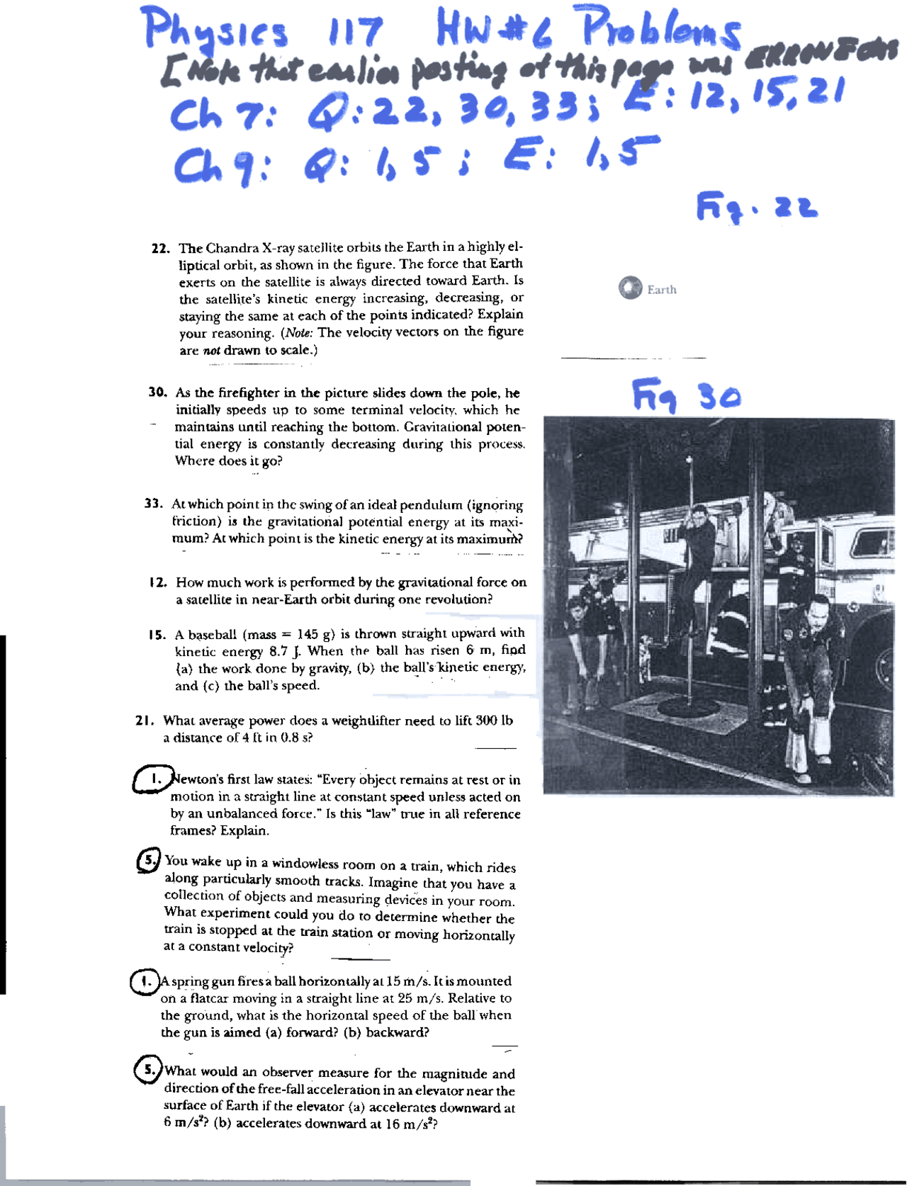 10 Solved Questions on Chandra X-Ray Satellite - Homework 6 | PHYS 117 - Docsity