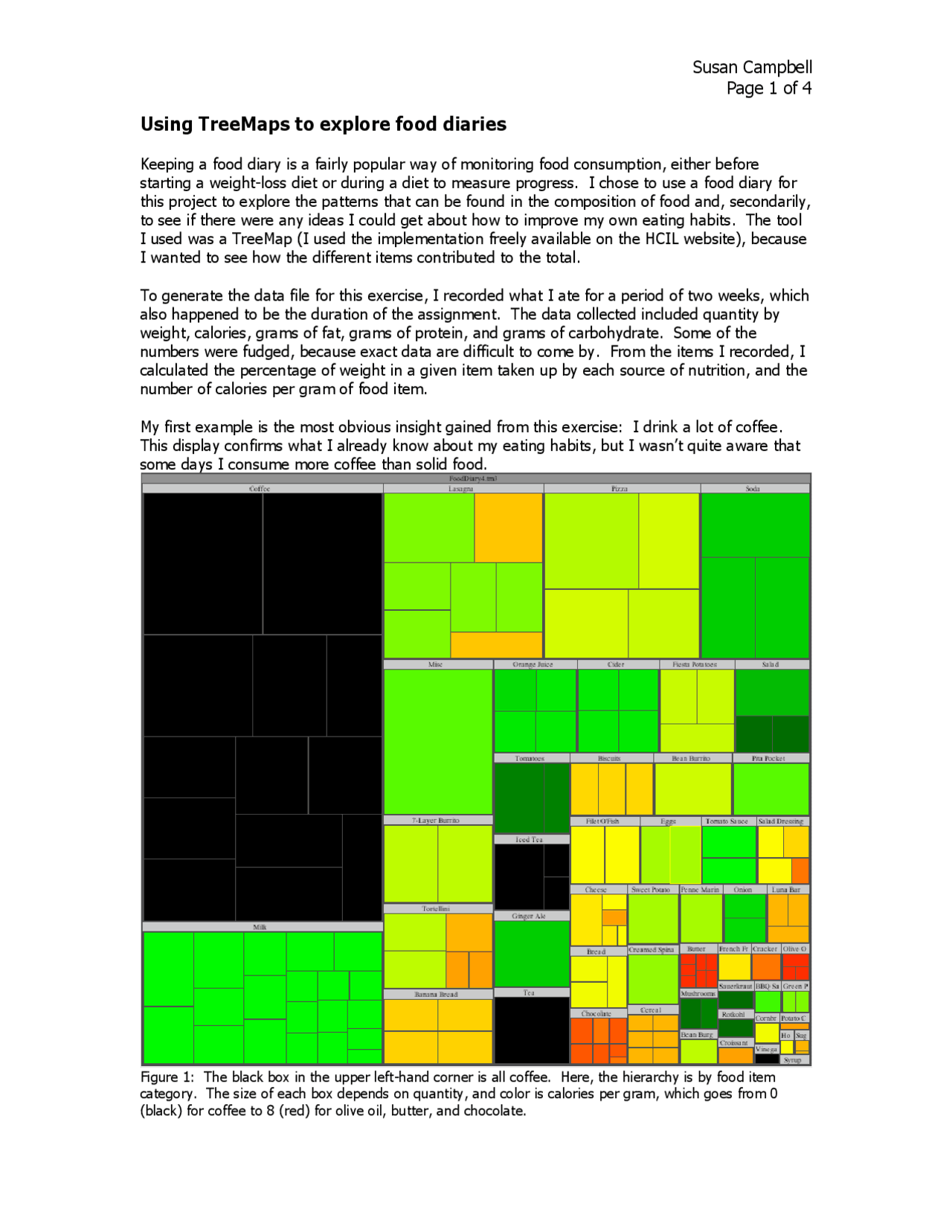 Notes On Using Treemaps To Explore Food Diaries Cmsc 838 Docsity 