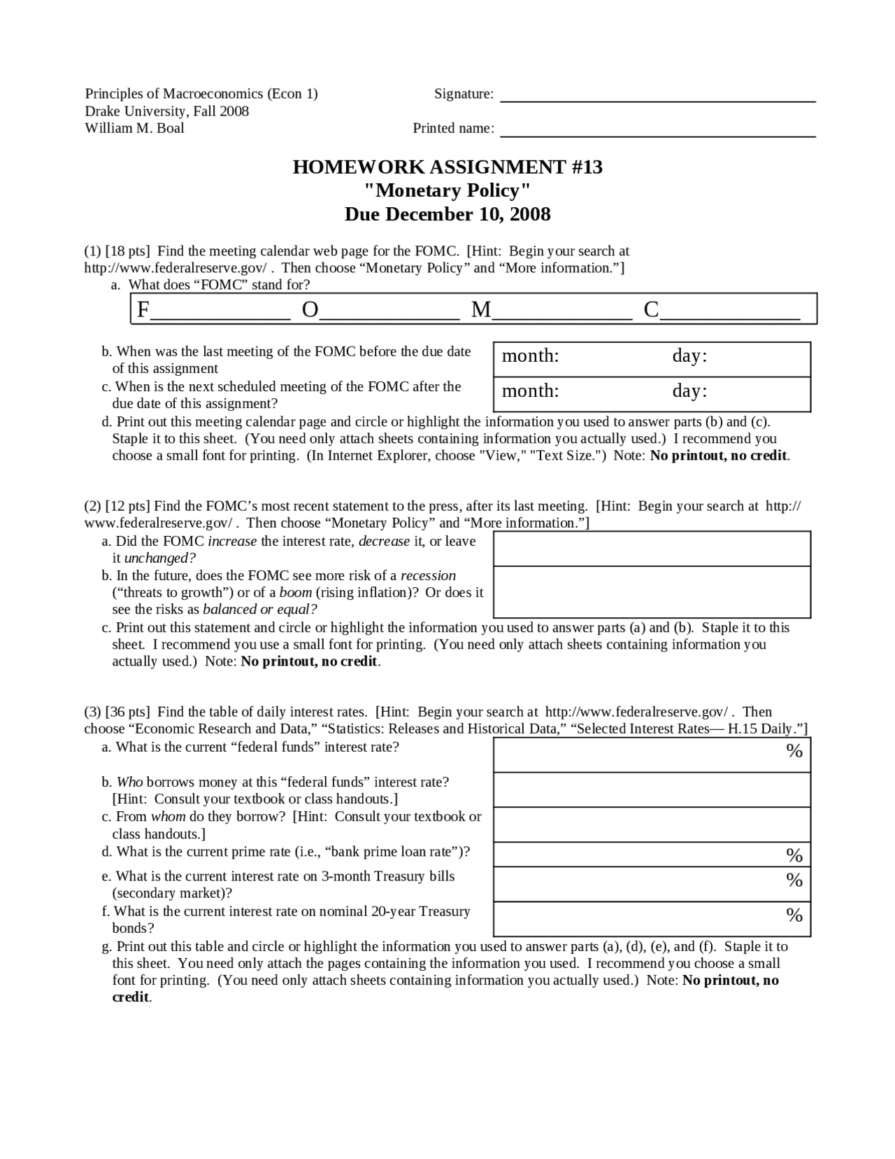 Principles Of Macroeconomics Assignment 13 Econ 001 Docsity