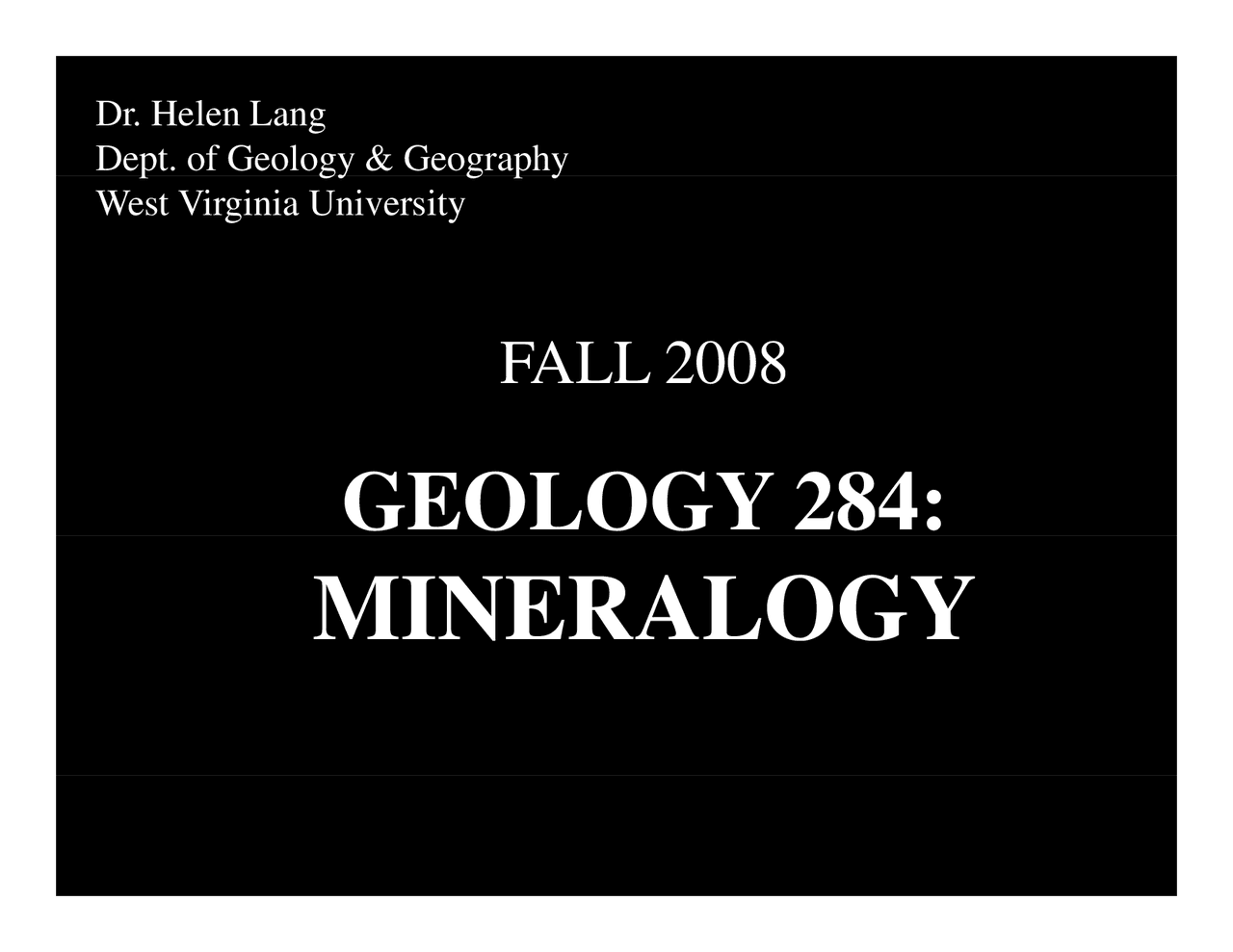 Class Notes On Mineralogy Slides Geol 284 Docsity