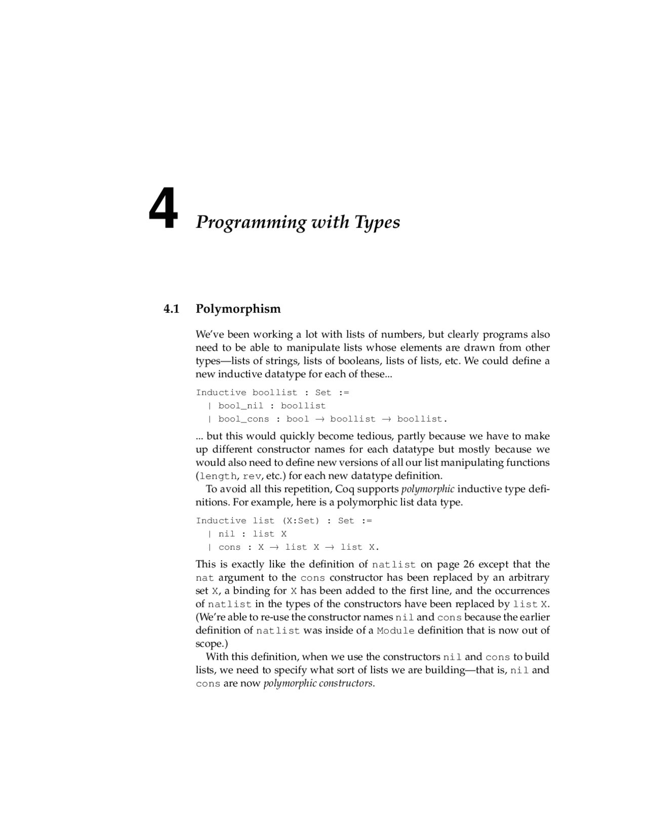 Programming With Types Programming Analysis And Understanding Cmsc 7302
