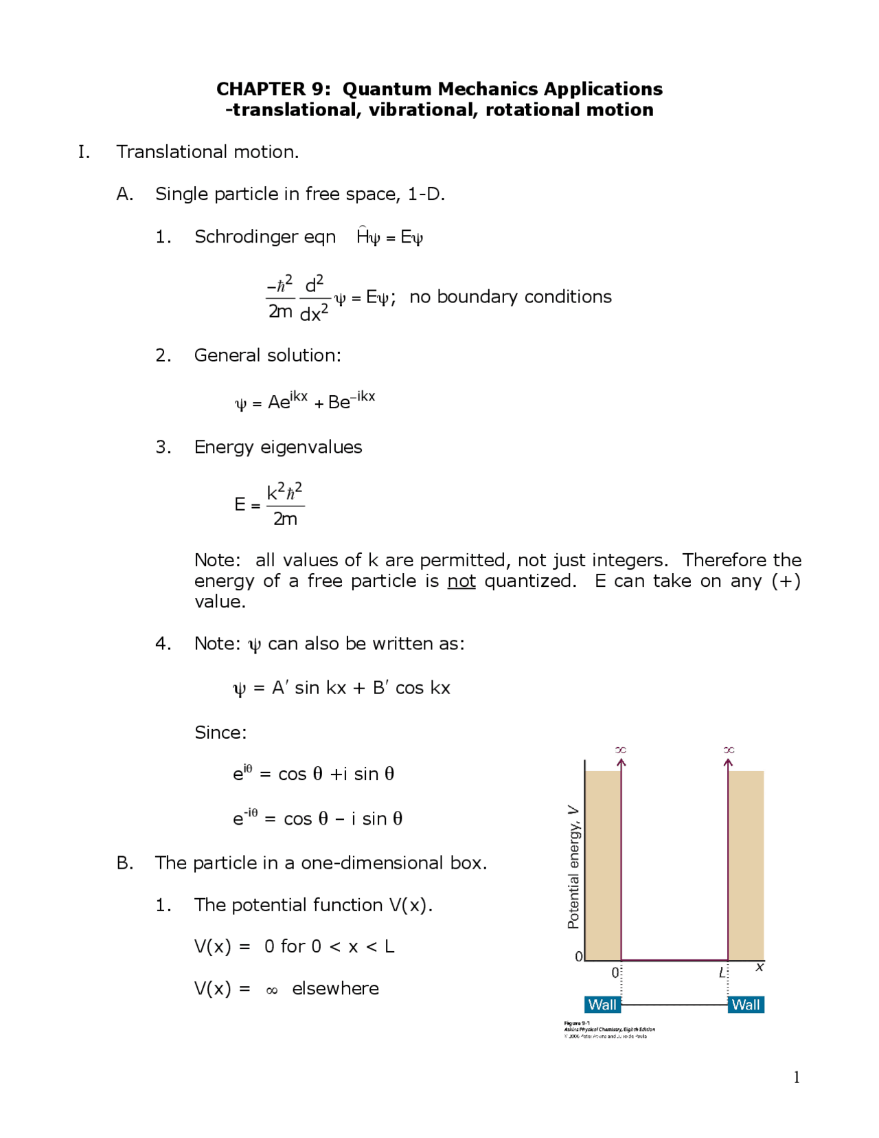Quantum Mechanics Applications: Translational, Vibrational, Rotational ...