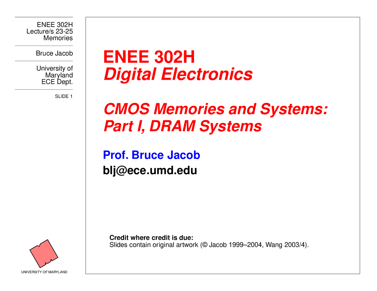 Cmos Memories And Systems Digital Electronics Enee 302 Docsity