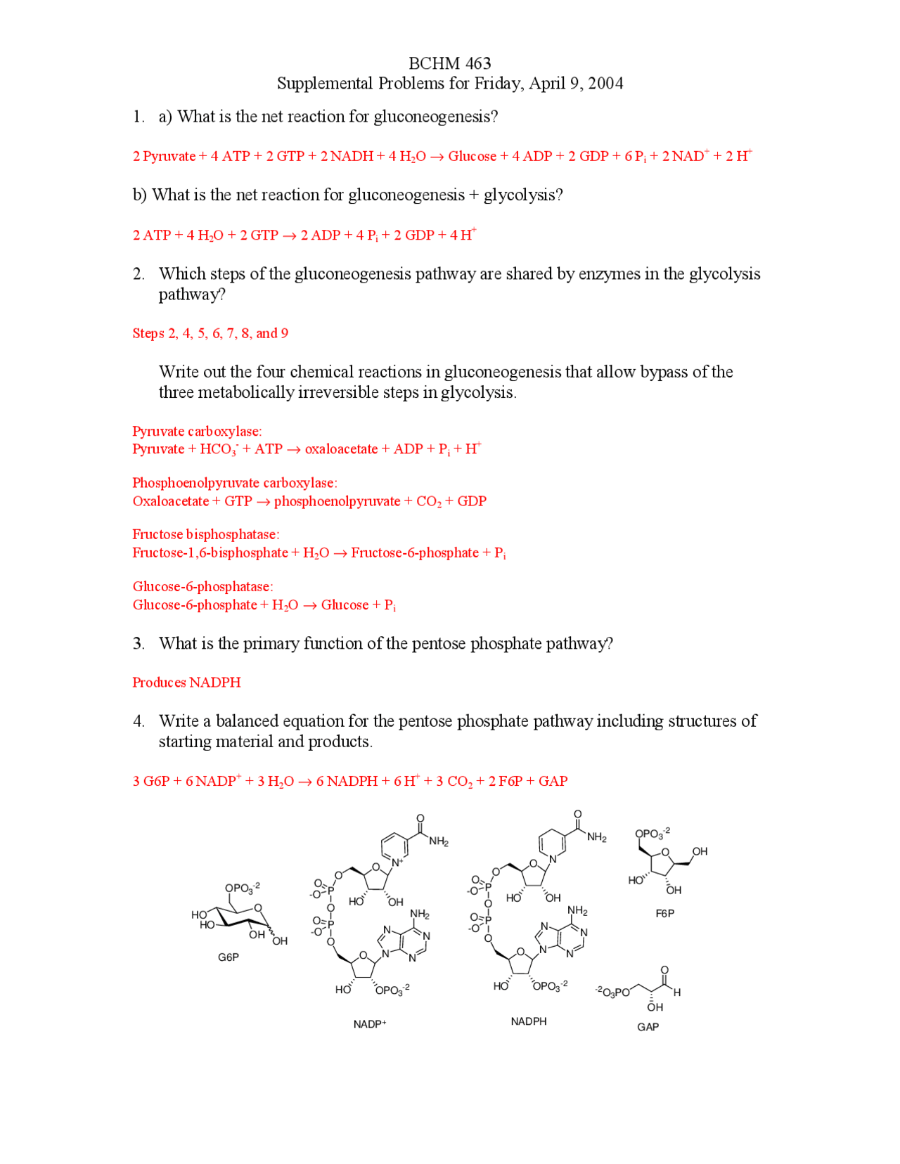 Assignment 1 With Solution For Biochemistry Of Physiology Bchm 463
