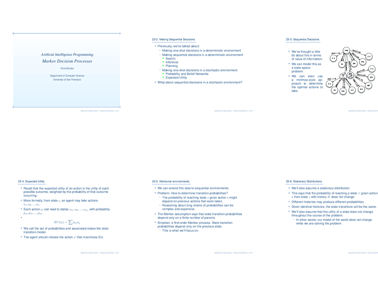Lecture Slides On Markov Decision Process Cs 662 Docsity