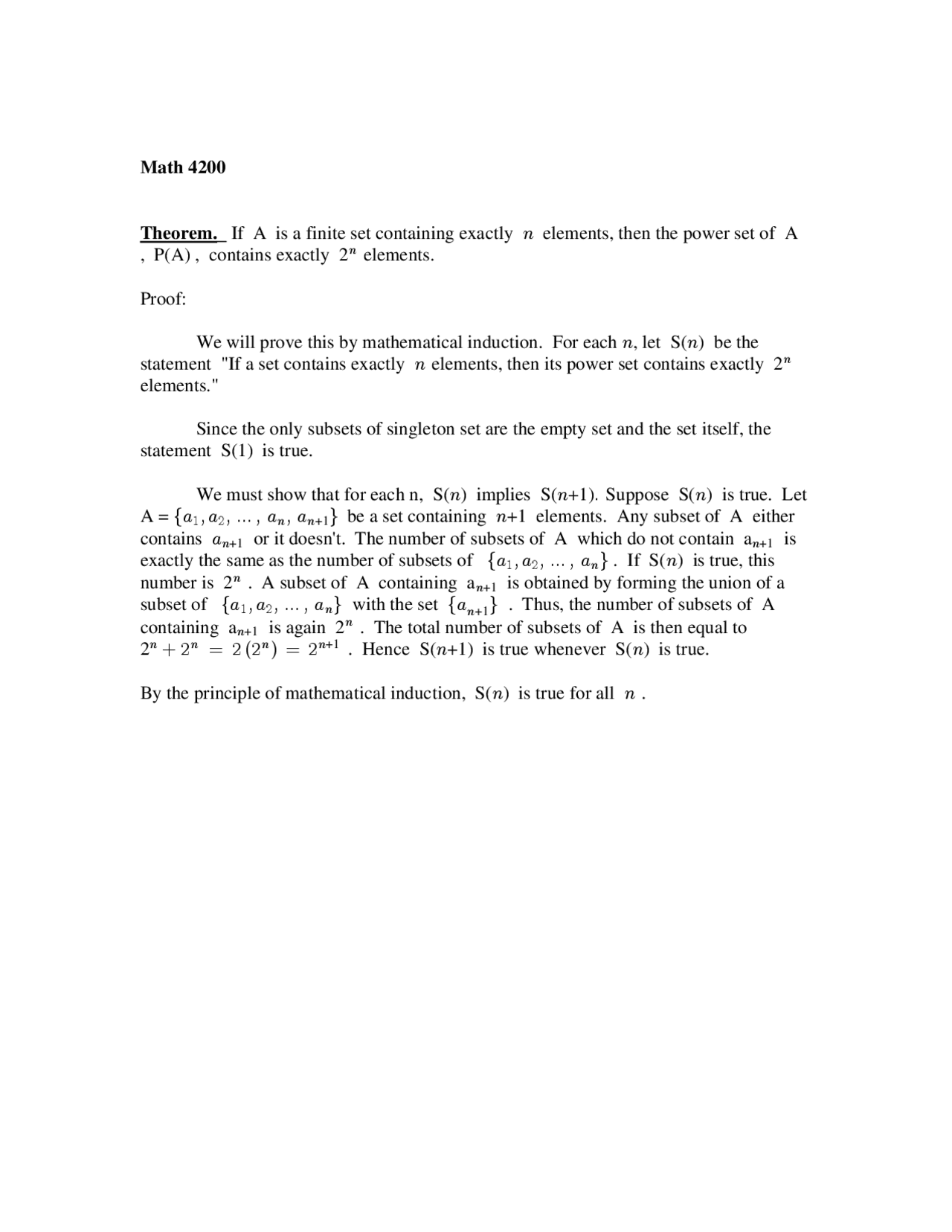 Solved Example Foundations Of Analysis Math 4200 Docsity