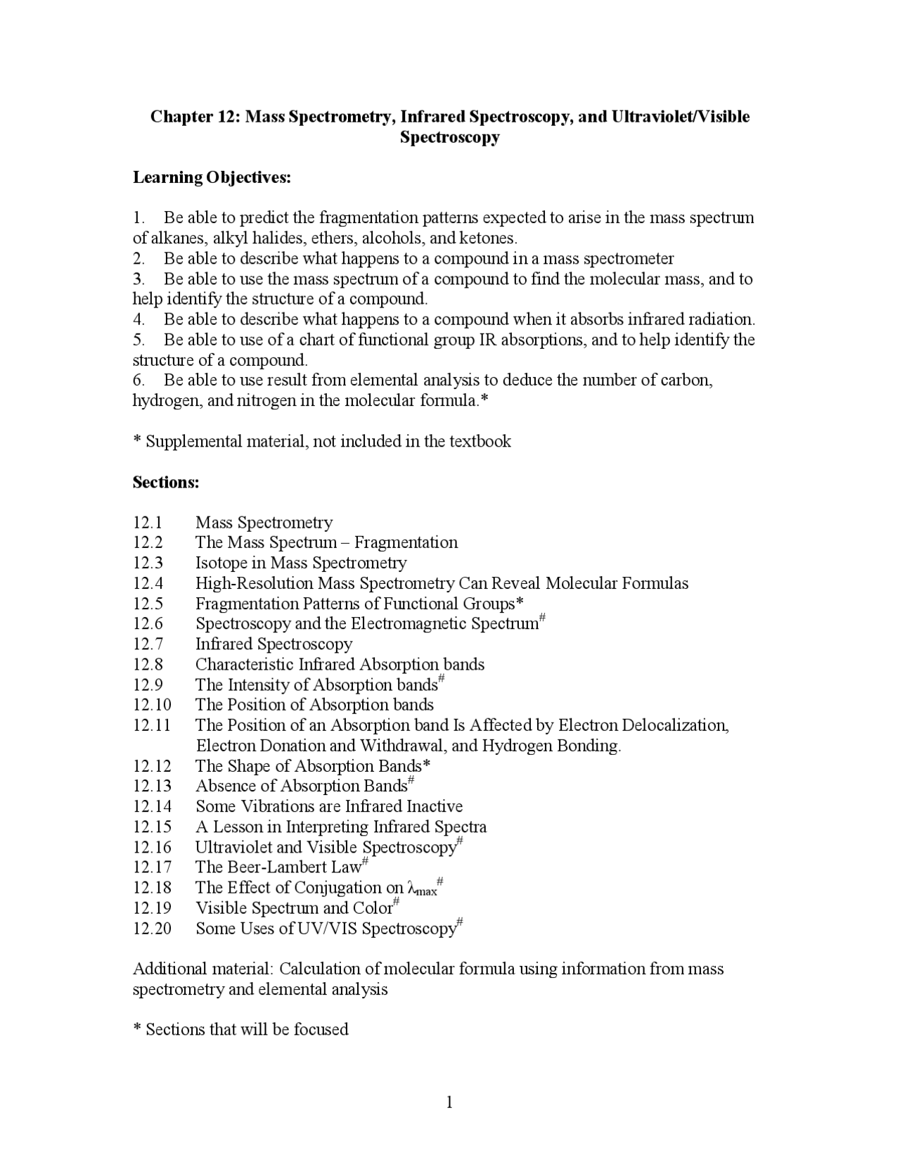 Chapter 12 Mass Spectrometry Lecture Notes Chem 2320 Docsity