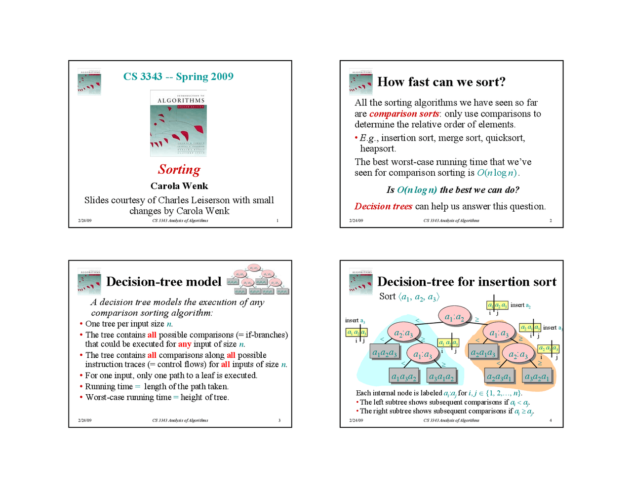 Lecture Slides On Sorting Analysis Of Algorithms Cs 3343 Docsity 4174