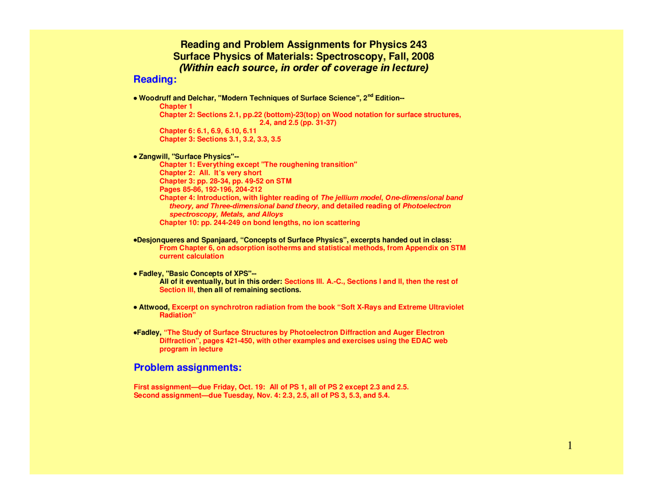 Electron Spectroscopy-A Typical Configuration | PHY 243A - Docsity