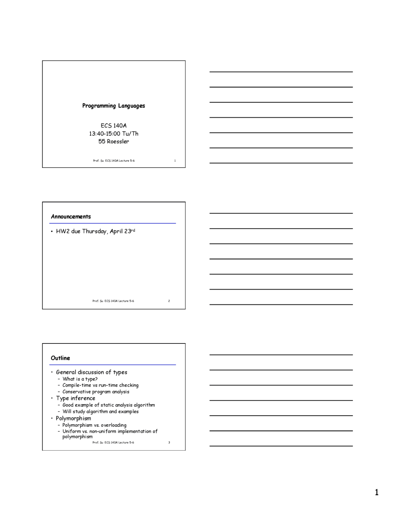 Type Equivalence Programming Languages Outline Ecs 140a Docsity