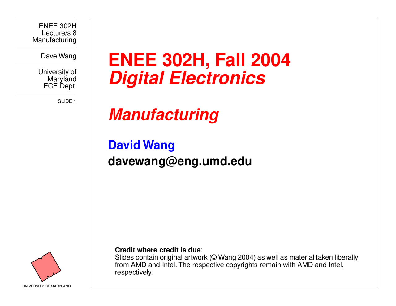Notes On Manufacturing Digital Electronics Enee 302 Docsity