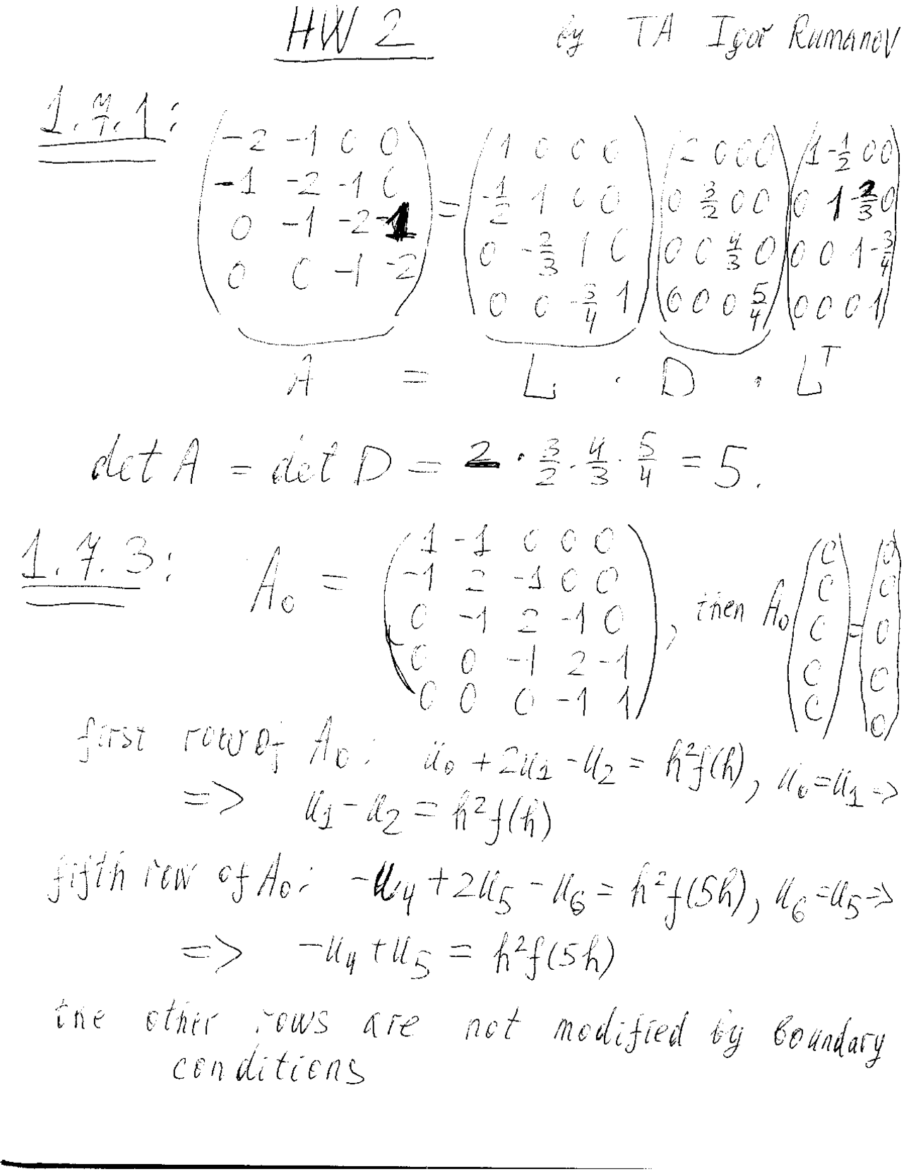 Solutions To Homework 2 For Applied Linear Algebra Mat 167 Docsity