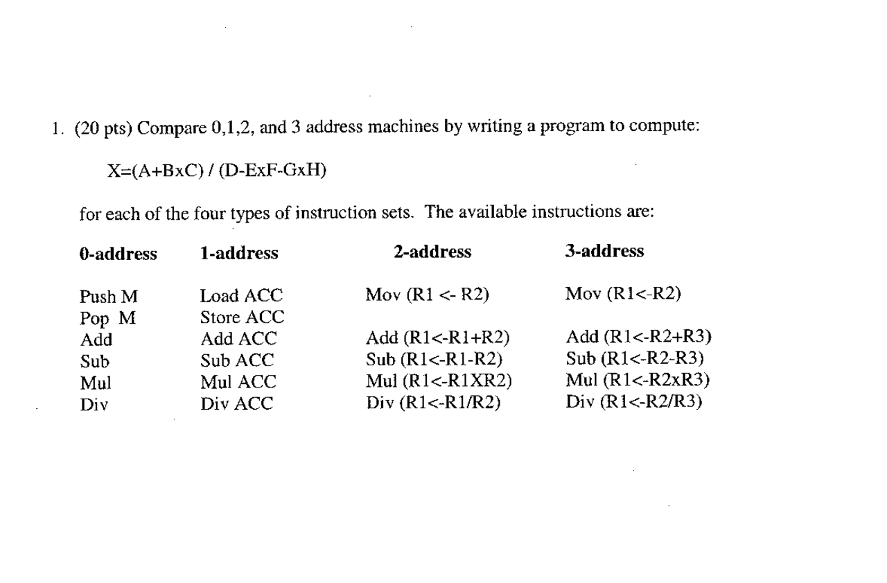 Midterm Exam Questions Assembly Language Eec 070 Docsity