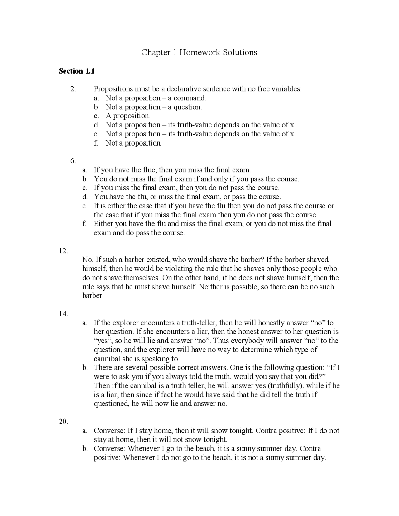 Chapter 1 Homework Solutions Discrete Mathematical Structures Csci