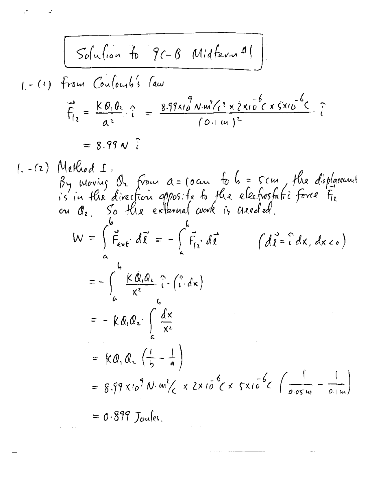 Solutions For Midterm Exam 1 Classical Physics Phy 009c Docsity