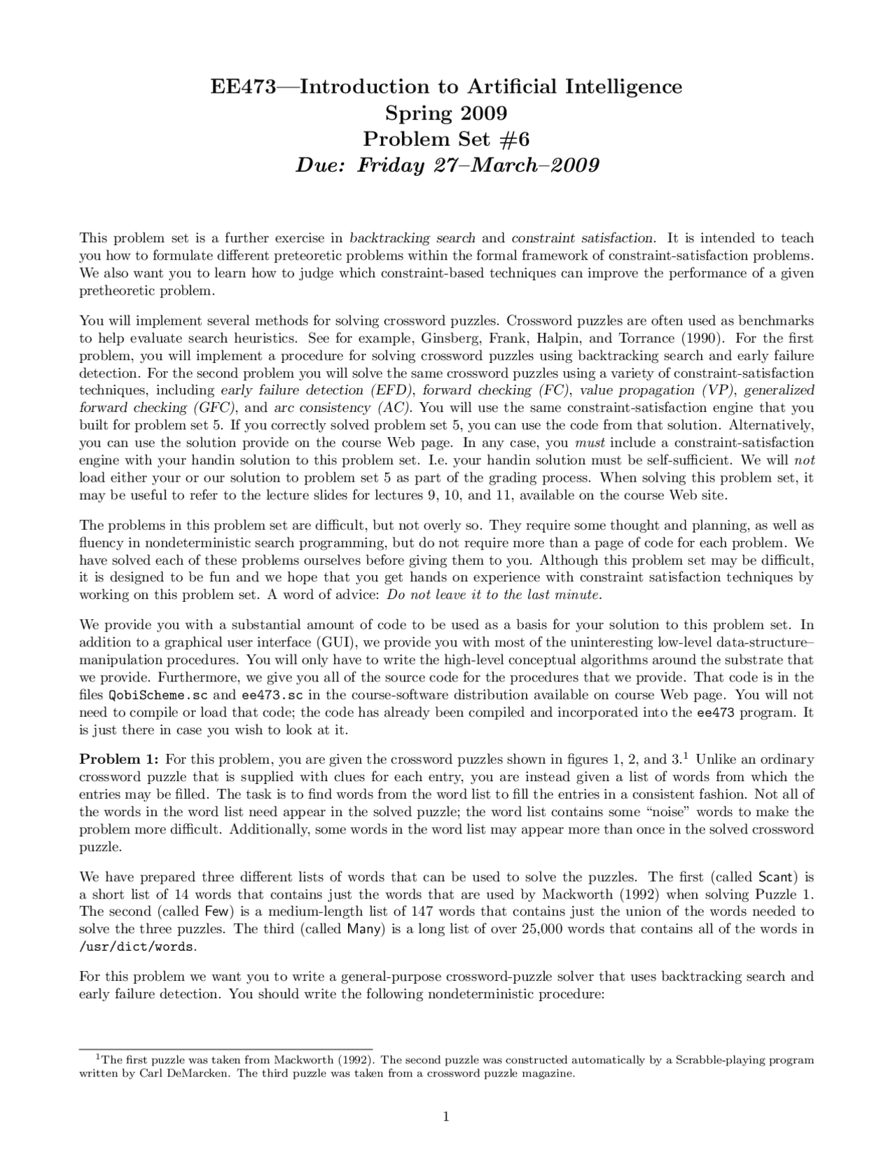 Problem Set 6 Introduction To Artificial Intelligence Ece 47300