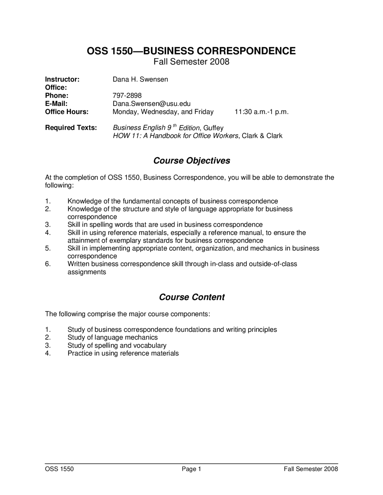 Study Guide for Exam - Business Correspondence | OSS 1550 | Exams Introduction to Business ...