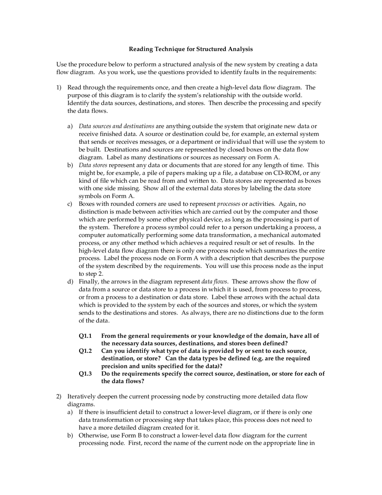 Questions On Structured Analysis Software Engineering Cmsc 435
