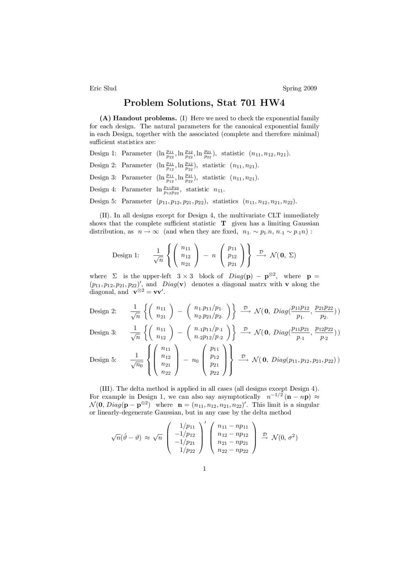 Assignment 4 Problems with Solutions - Mathematics Statistics I | STAT 701 - Docsity