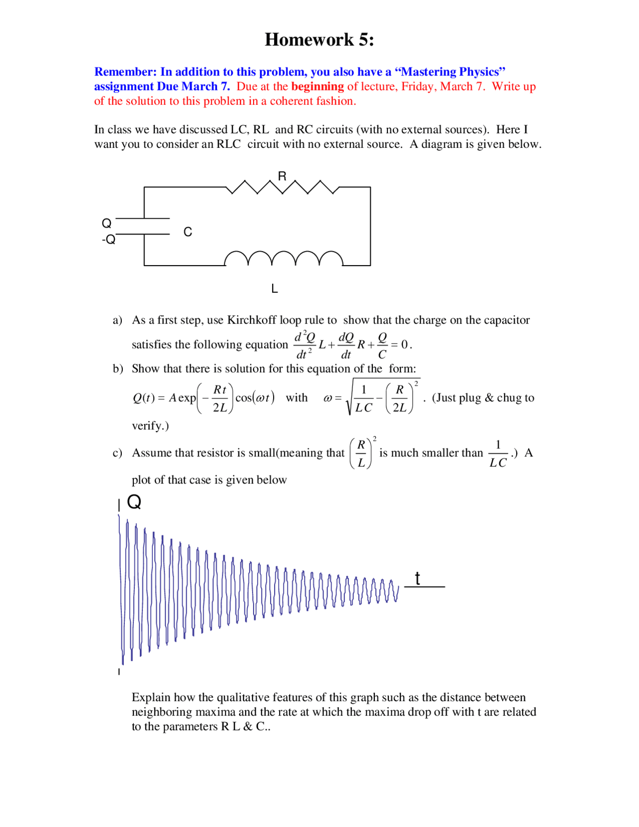 Solved Questions On Resistance And Capacitance Circuit Assignment 5
