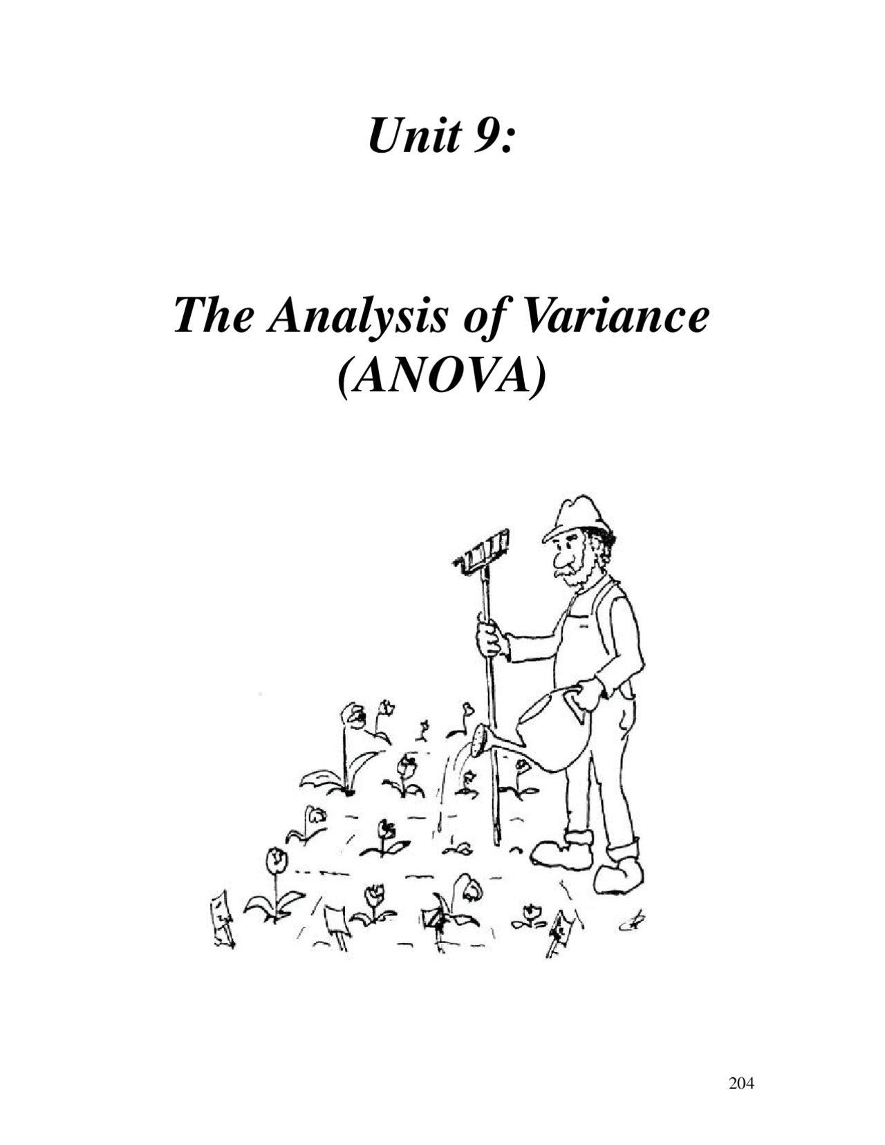 The Analysis Of Variance And Anova Statistics For Scientists Notes