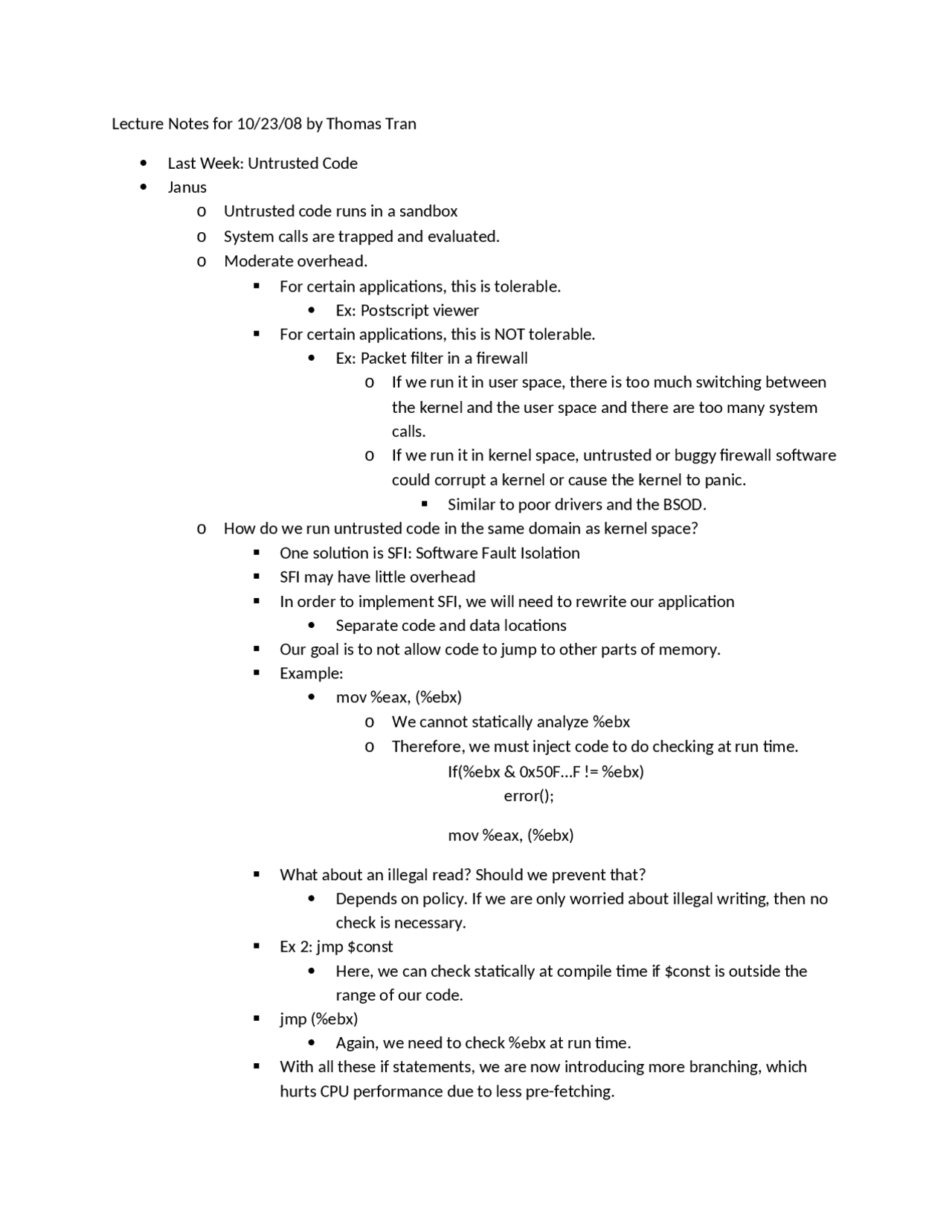 Review Sheet For Computer And Information Security Ecs 235a Docsity