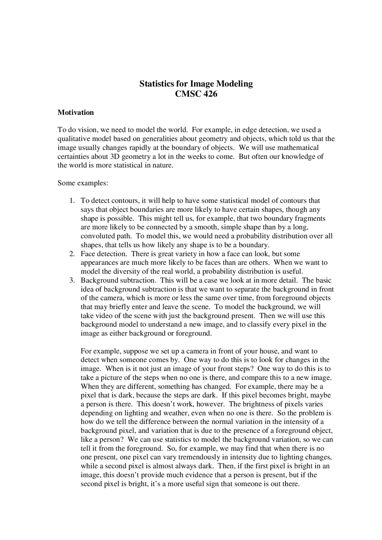 Motivation, Probability Distribution, Sample Distribution | CMSC 426 ...