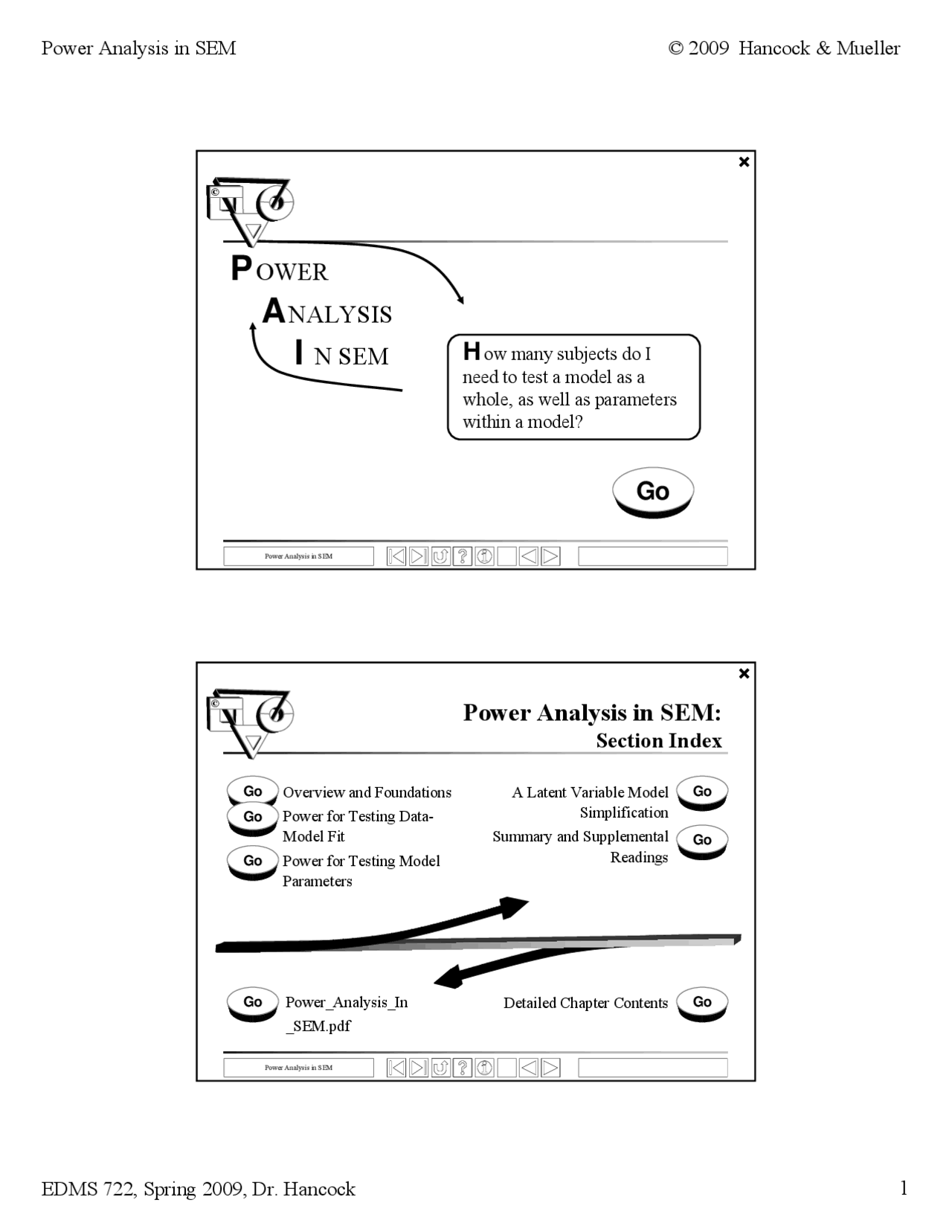 Power Analysis In Sem Lecture Slides Edms 722 Docsity