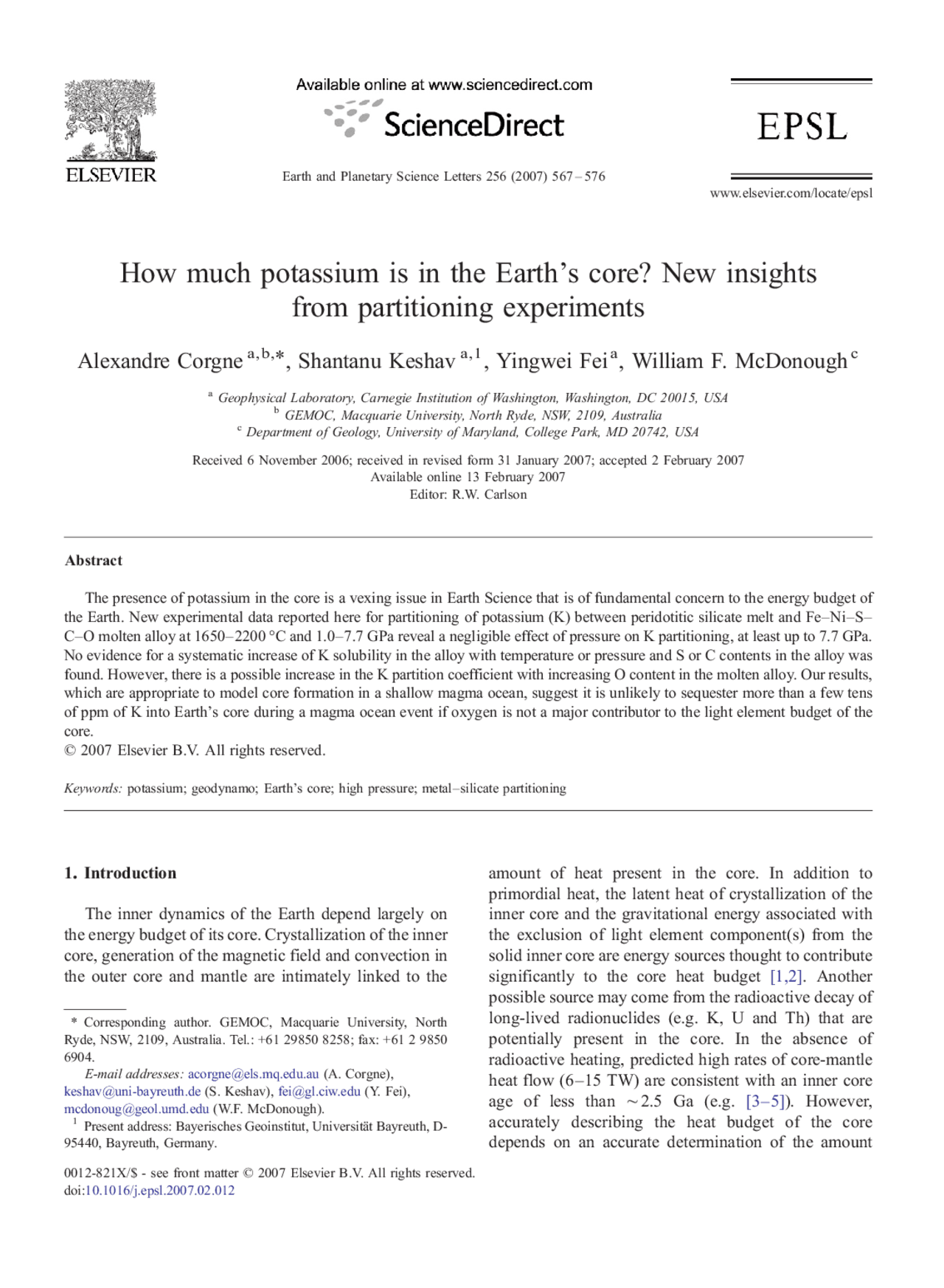 How Much Potassium is in The Earth Core - Lab | GEOL 120 - Docsity