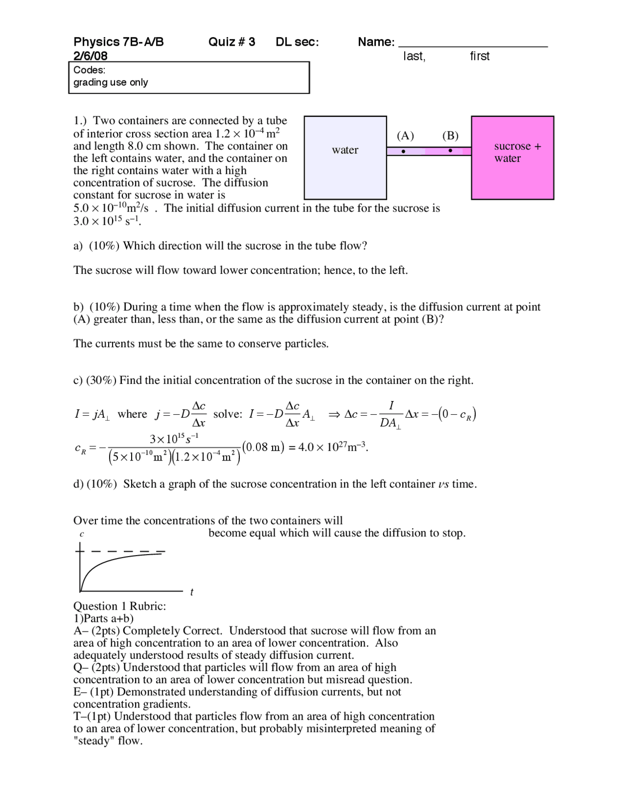 Quiz 3 with Solution for General Physics | PHY 007B - Docsity