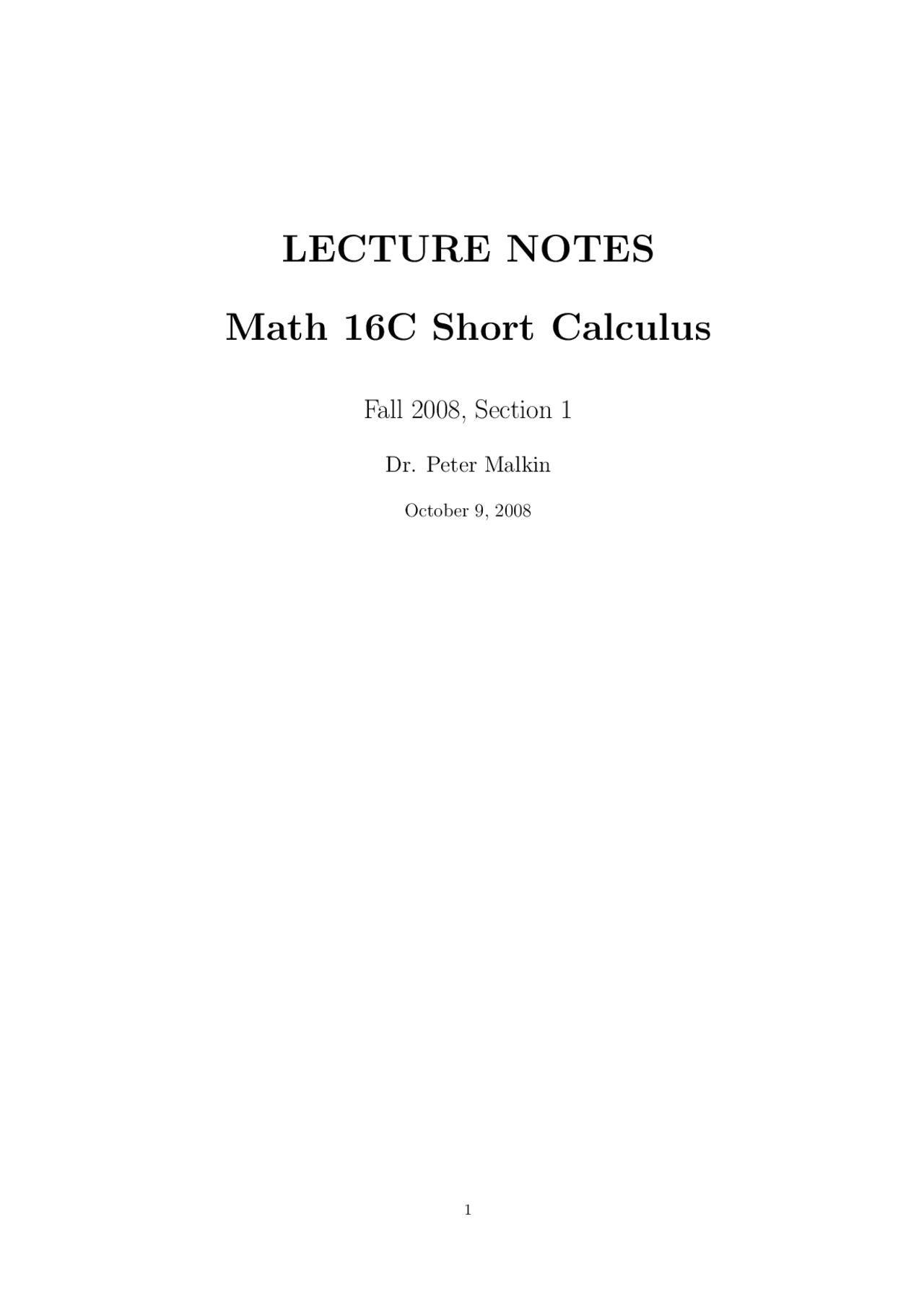 Solutions Of Differential Equation Lecture Notes Mat 016c Docsity