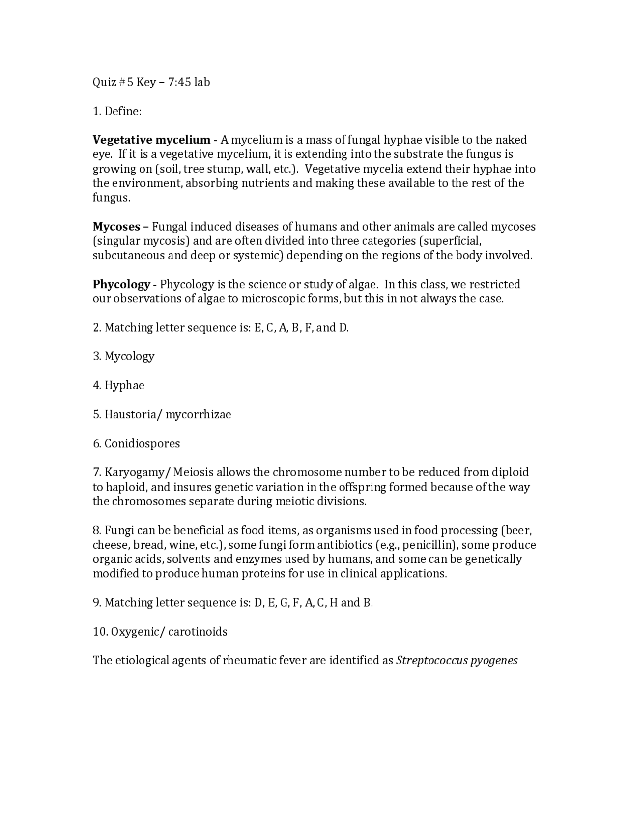 Quiz 5 With Solution For Microbiology Biol 0004 Docsity