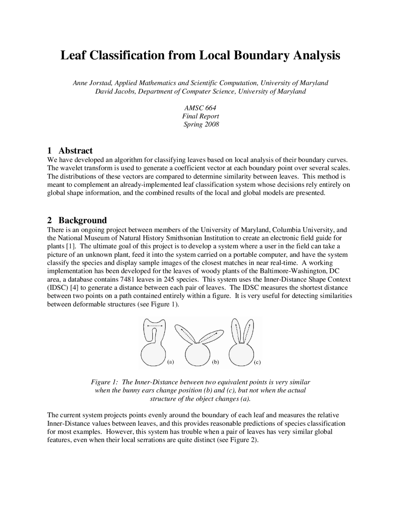 Leaf Classification From Local Boundary Analysis Amsc 664 Docsity