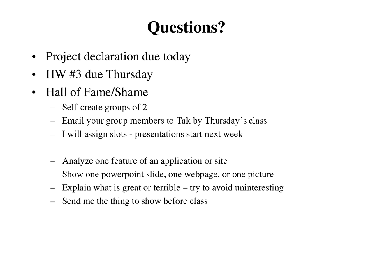 Graphic Design Lecture Slides Cmsc 434 Assignments Computer