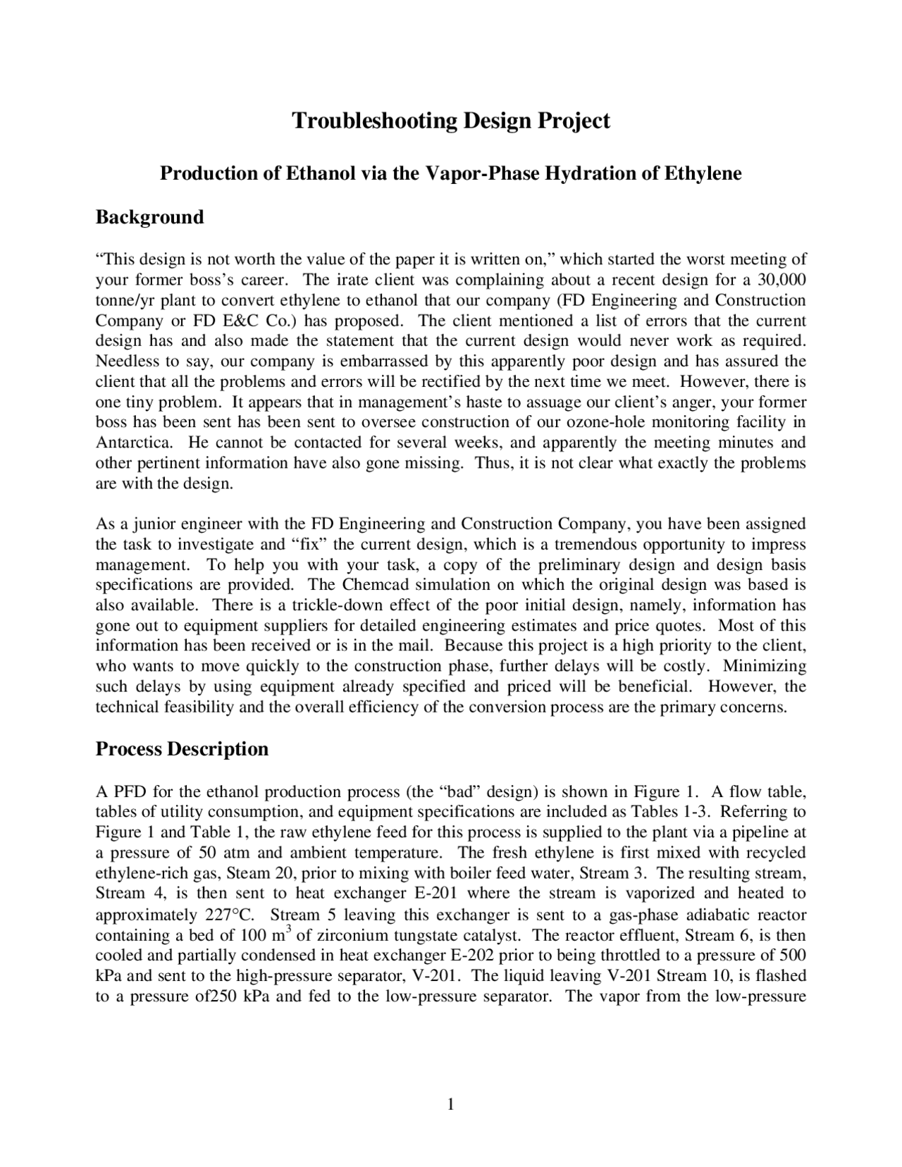 Troubleshooting Design Project Mass Transfer Equipment Design Che