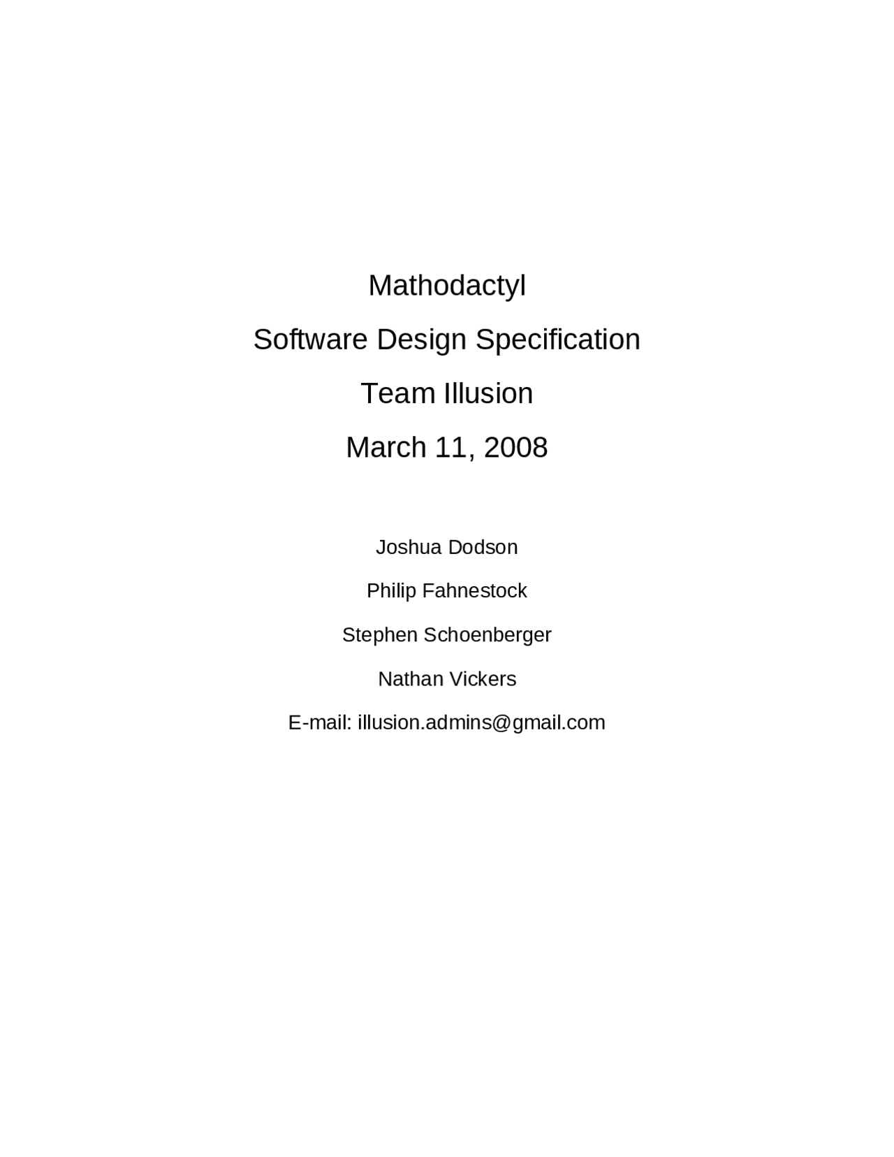 Mathodactyl Software Design Specification Notes Cs 430 Docsity