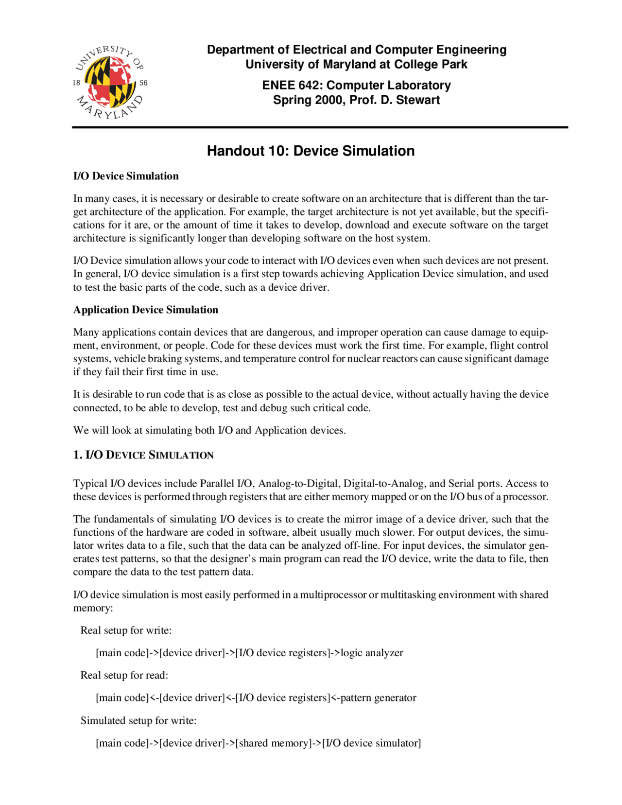 Applications Of Device Simulation In Computer Laboratory Handout 10
