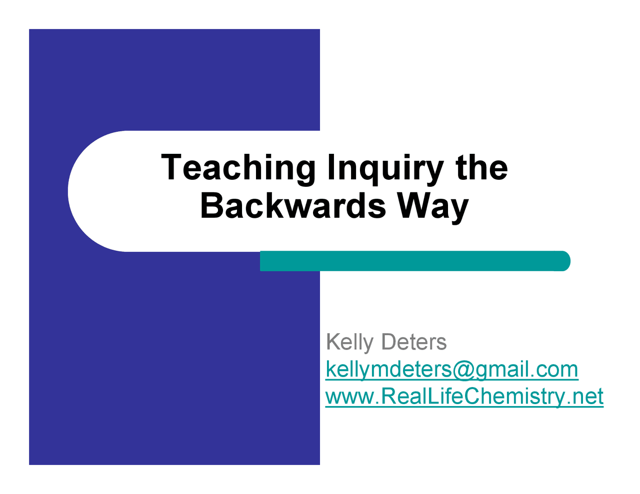 Teaching Inquiry The Backwards Way - Experimental Chemistry II | CHEM ...