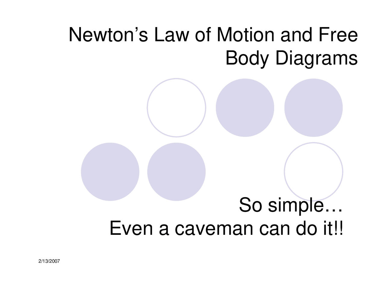 Newton's Law of Motion and Free Body Diagrams | PHY 201 - Docsity