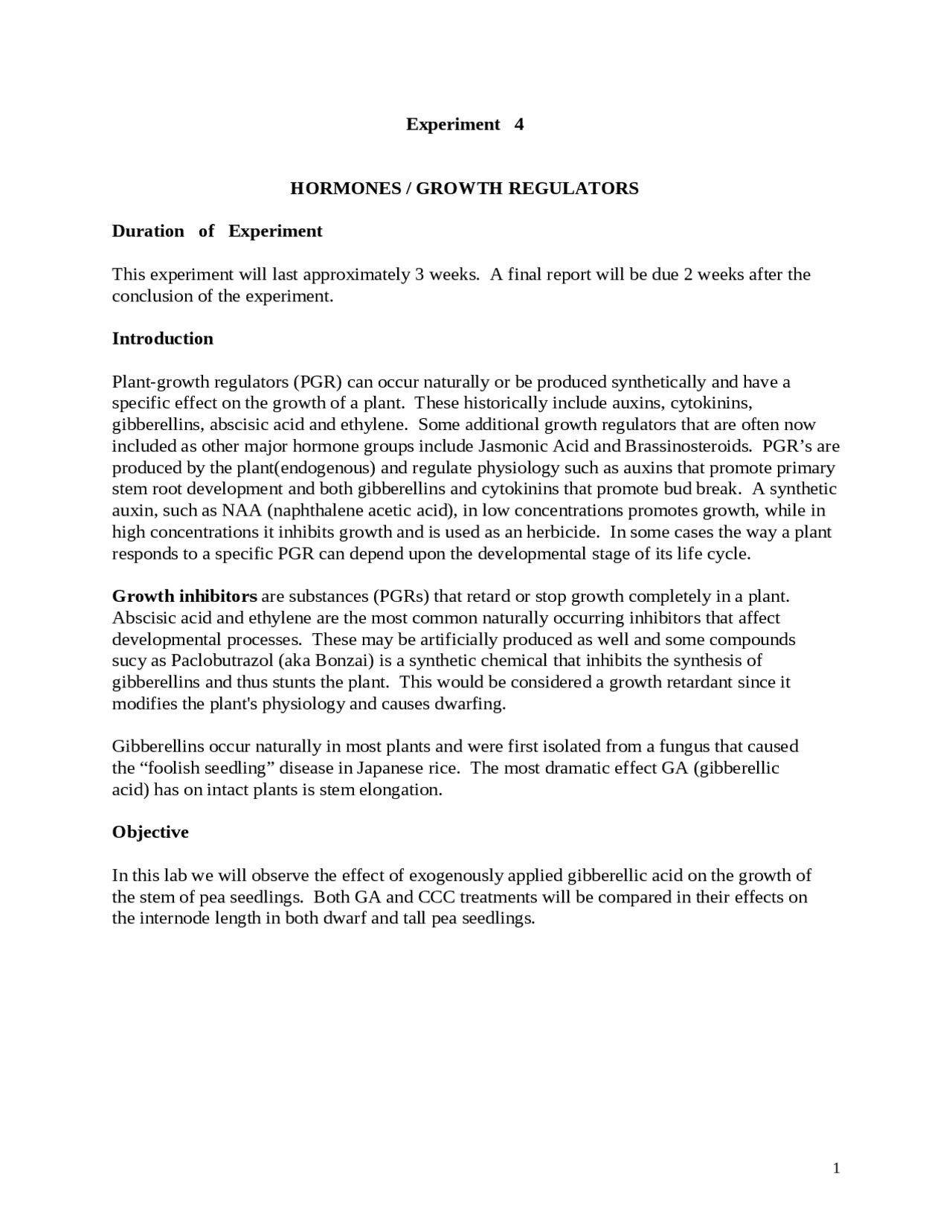 An Introduction To Growth Inhibitors And Regulation Experiment Plsc