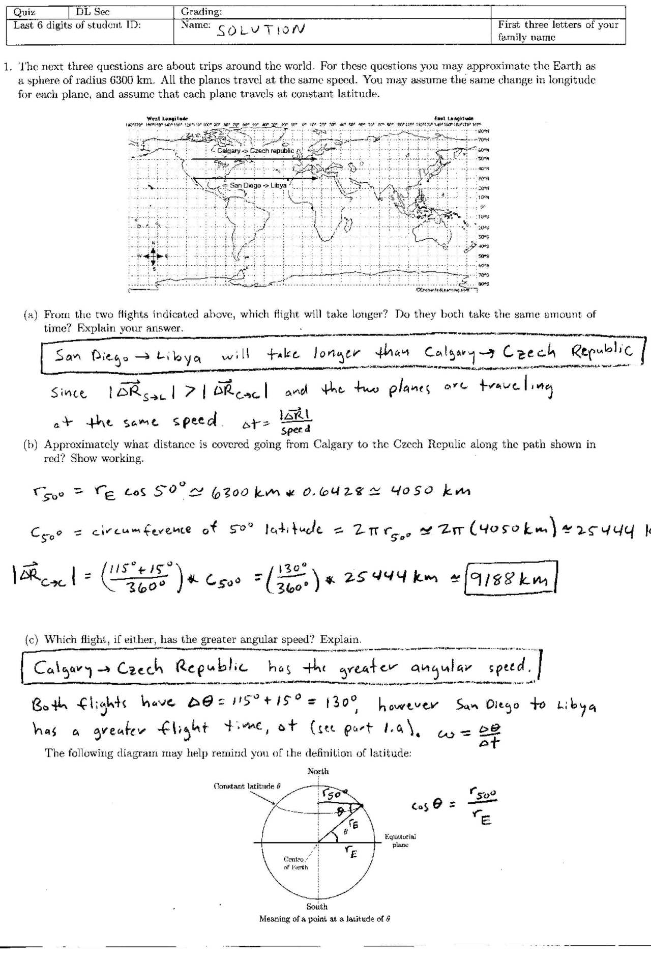 Quiz With Solution For General Physics Phy 007b Docsity