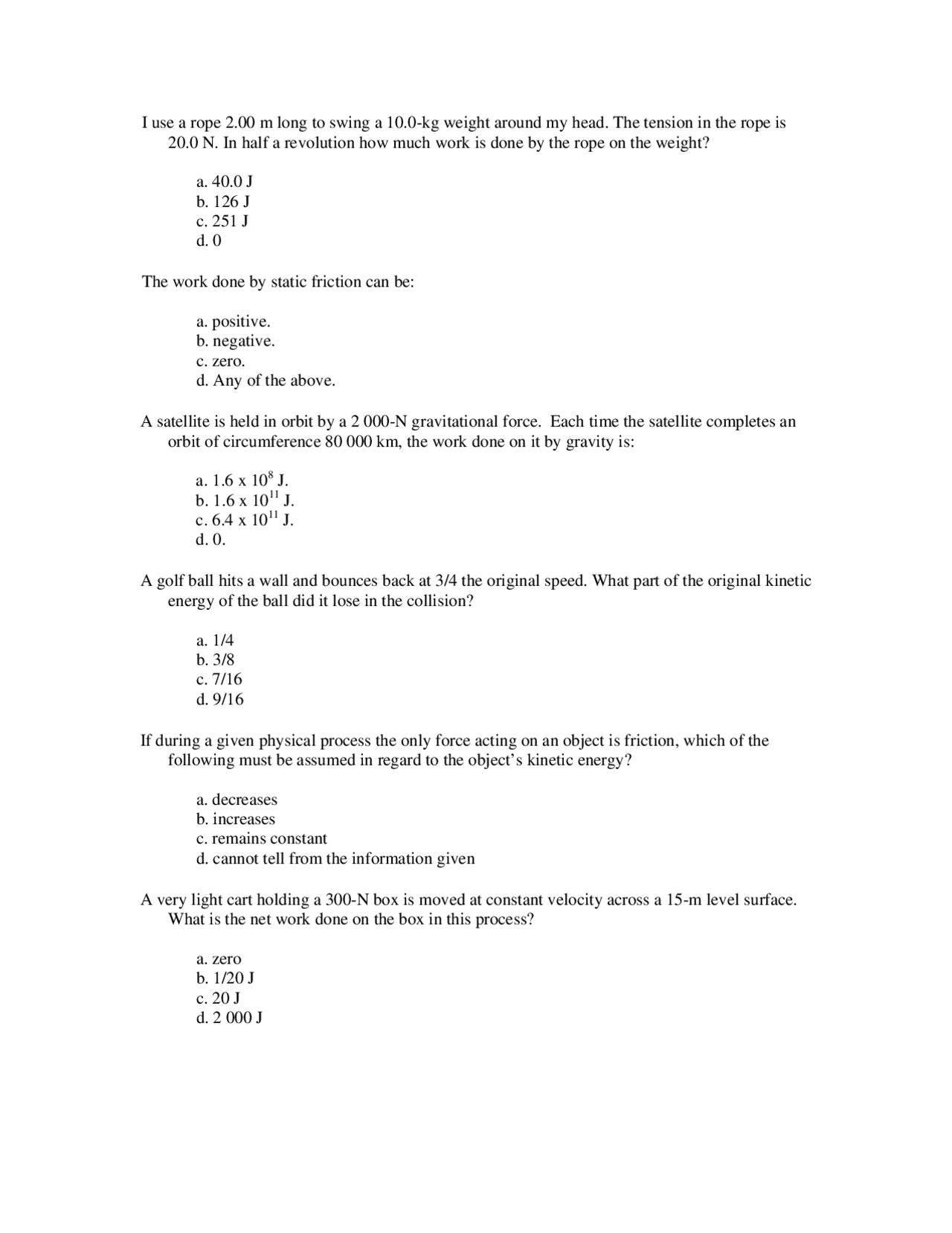 Multiple Choice Questions Of Fundamentals Of Physics I Phys 121 Docsity